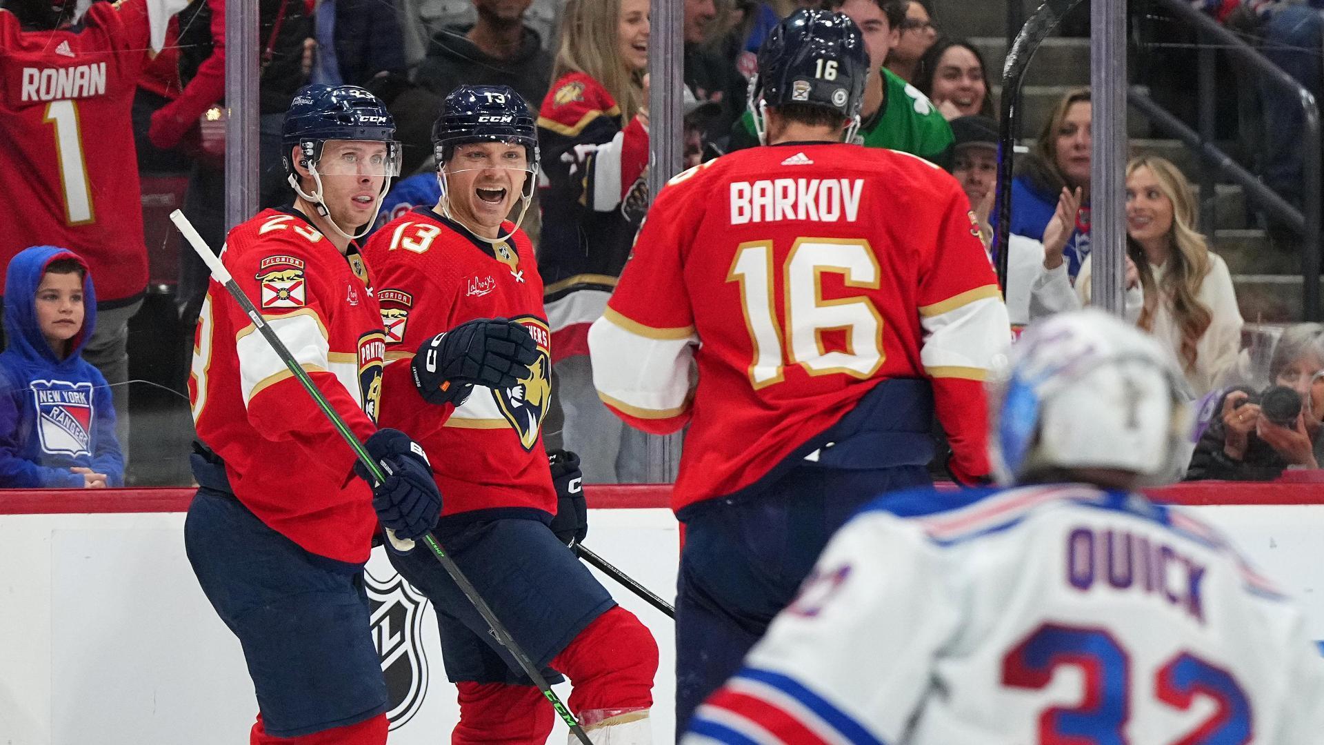 Reinhart scores twice, Barkov ties assist mark and Panthers top Rangers ...