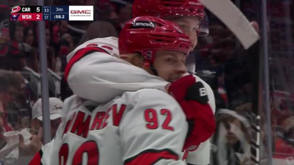 Hurricanes score 6 unanswered goals to beat the Capitals 6-2 for their ...