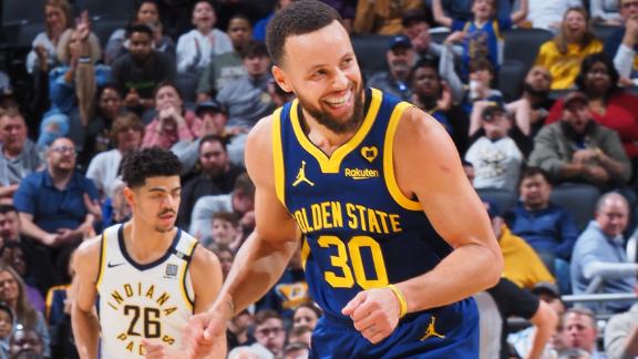 Stephen Curry scores 29 of 42 points in 1st half, hits 11 3s to help Warriors beat Pacers, 131 ...