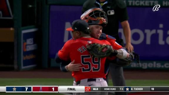 Yainer Diaz homers in his 4th straight game, Framber Valdez throws a 4-hitter, Astros top Halos ...