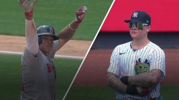 Ben Rice becomes 1st Yankees rookie to hit 3 homers in game in 14-4 rout of Red Sox - ABC7 New York