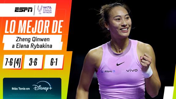 Zheng dejó al borde de la eliminación a Rybakina en las WTA Finals - ESPN Video