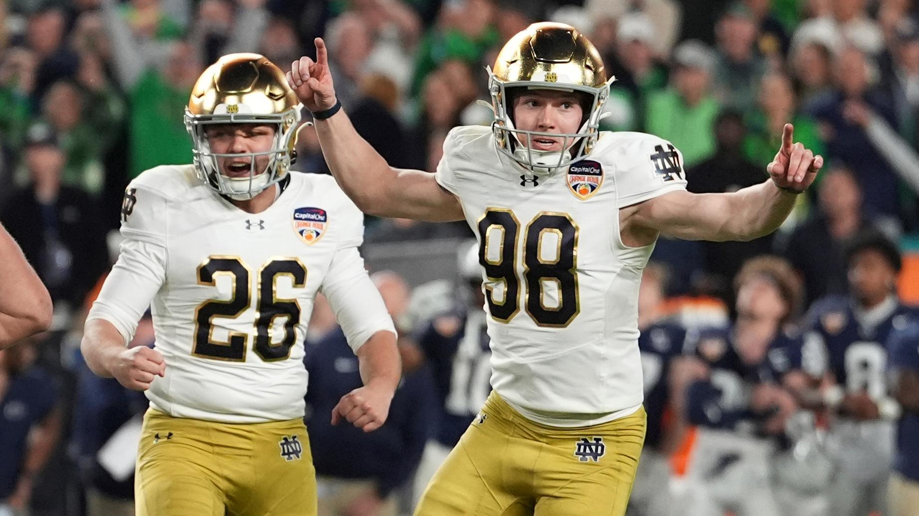 Score of notre dame game store