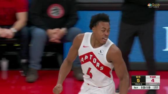 Agbaji and Barnes lead the Raptors to a 104-101 win over the Warriors ...