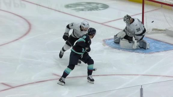 Jaden Schwartz has a hat trick in the Kraken's 4-2 victory over the ...