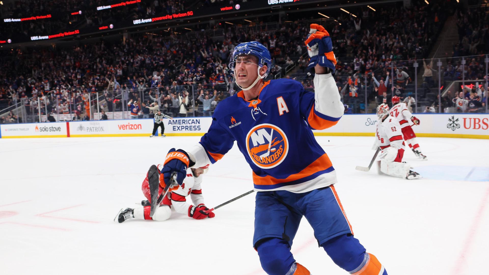 Nelson scores in OT as Islanders rally to beat Hurricanes 3-2 - ABC7 ...