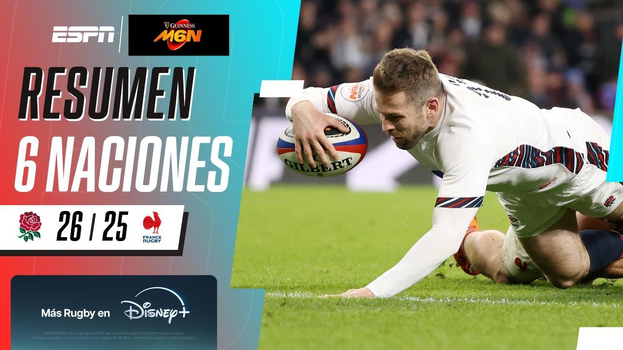 En la última jugada, Inglaterra superó a Francia por 26-25 - ESPN Video