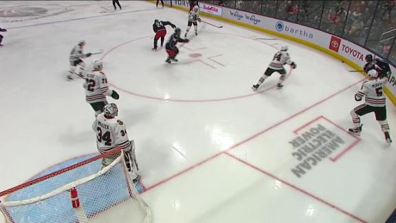 Kent Johnson scores 2 goals, the Blue Jackets beat the Blackhawks 5-1 ...