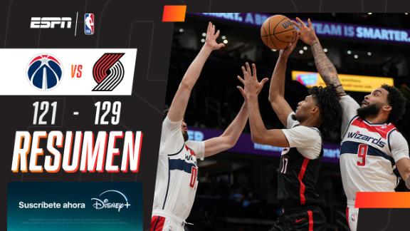 Portland sumó su tercer triunfo al hilo al superar 129-121 a Washington - ESPN Video