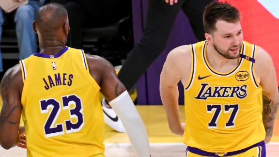 Luka scores 31, and the Lakers muscle past the Timberwolves 94-85 to even 1st-round series ...