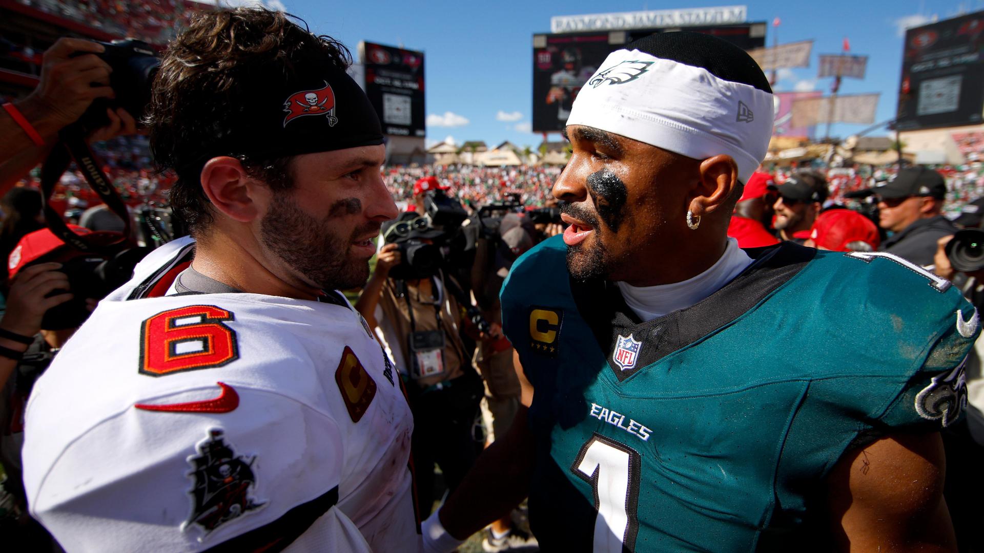 Fake tush push and special teams TD help Eagles beat Bucs 31-25 to stay undefeated - 6abc ...