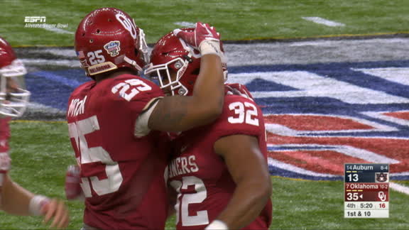 Samaje Perine passes Billy Sims for Sooners' rushing record - ABC7 Chicago
