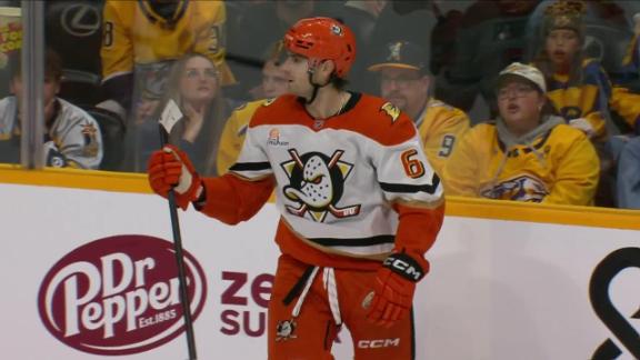 Ducks rookie Beckett Sennecke picks up his third goal of the season in ...