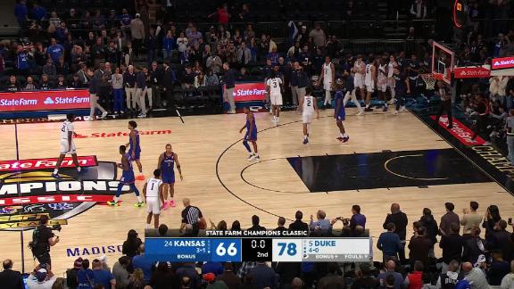 Cameron Boozer scores 18 points as No. 5 Duke outlasts No. 24 Kansas 78 ...