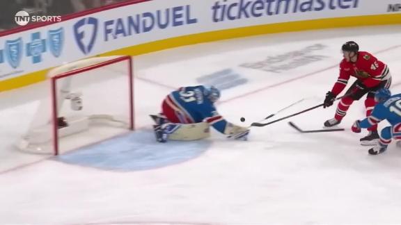 Connor Bedard scores 19th goal as Blackhawks blank Rangers 3-0 - ABC7 ...