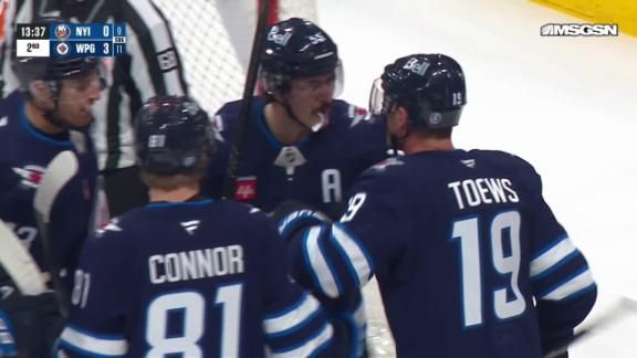 Lowry, Connor each have goal and assist as Jets beat Islanders 5-4 for ...