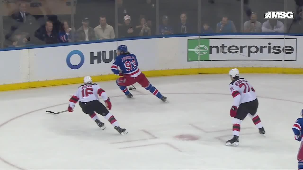 Shesterkin stops 22, fights Markstrom as Rangers down Devils 4-1 - ABC7 ...