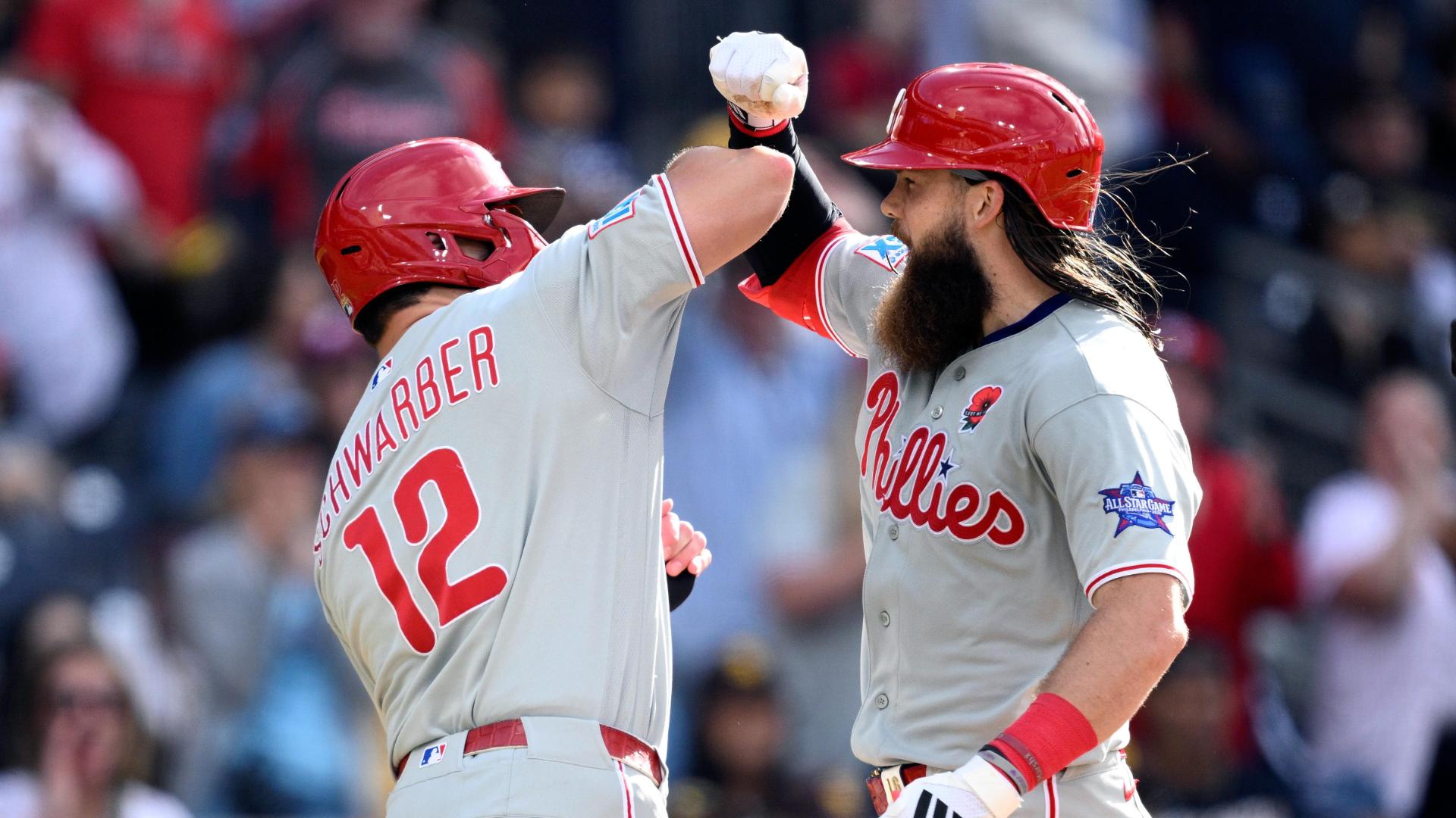 Schwarber hits MLB-leading 21st homer as Phillies beat Padres 3-0 ...