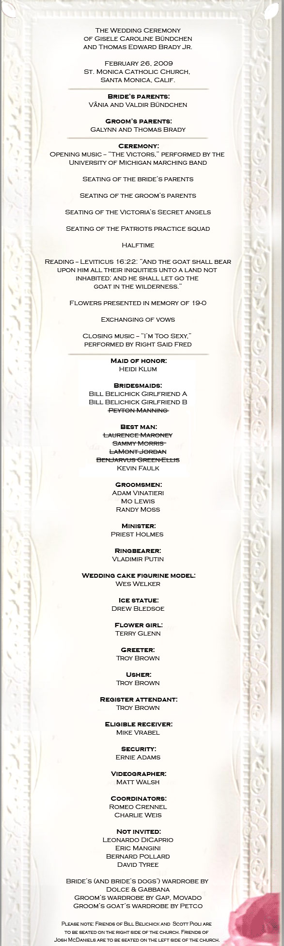 Tom brady catholic wedding | Honestweddingadvice.com