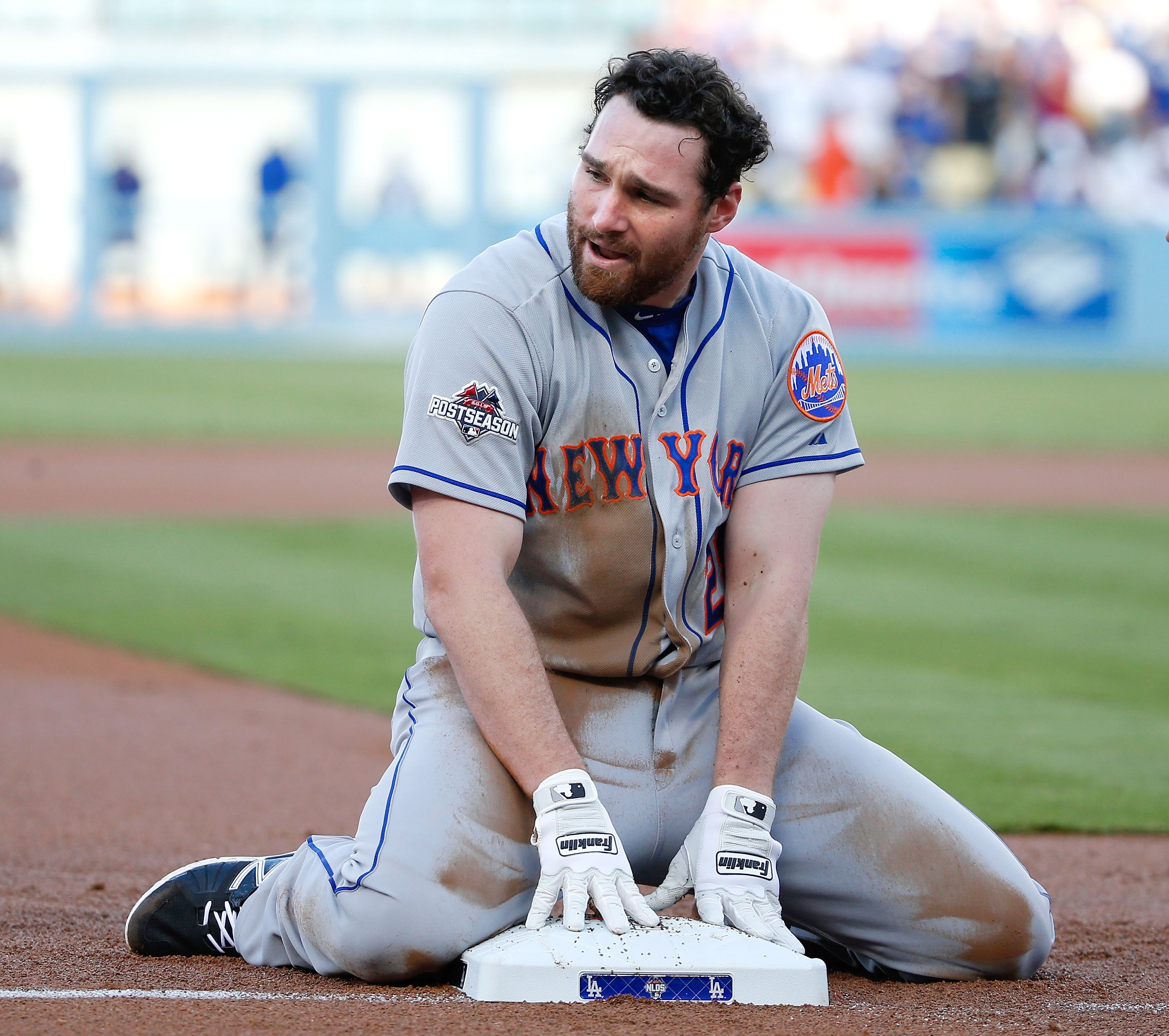 Mets strike first - Photos: Mets vs. Dodgers in NLDS - ESPN