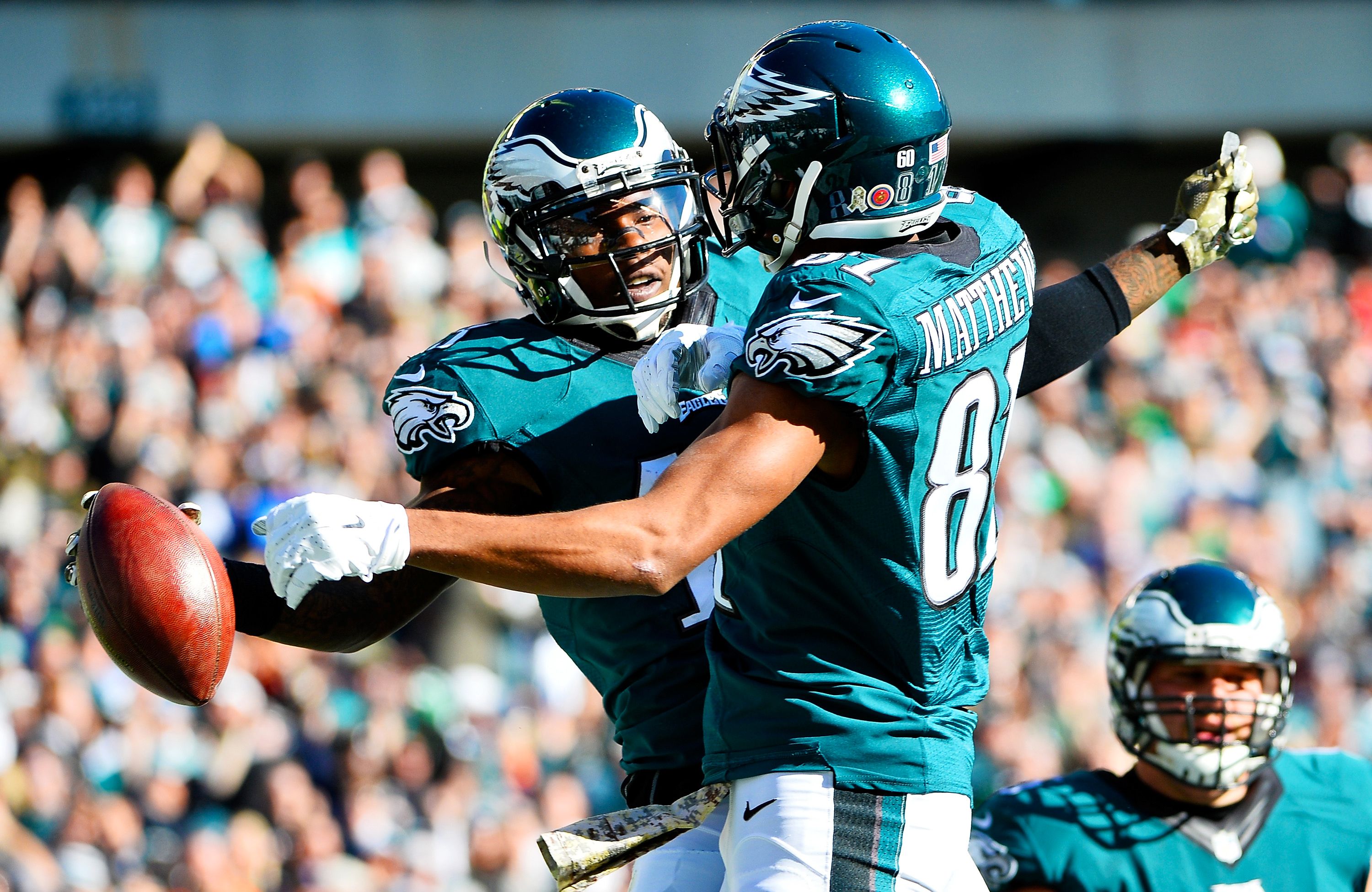 Josh Huff, Jordan Matthews - Photos: Dolphins vs. Eagles - ESPN