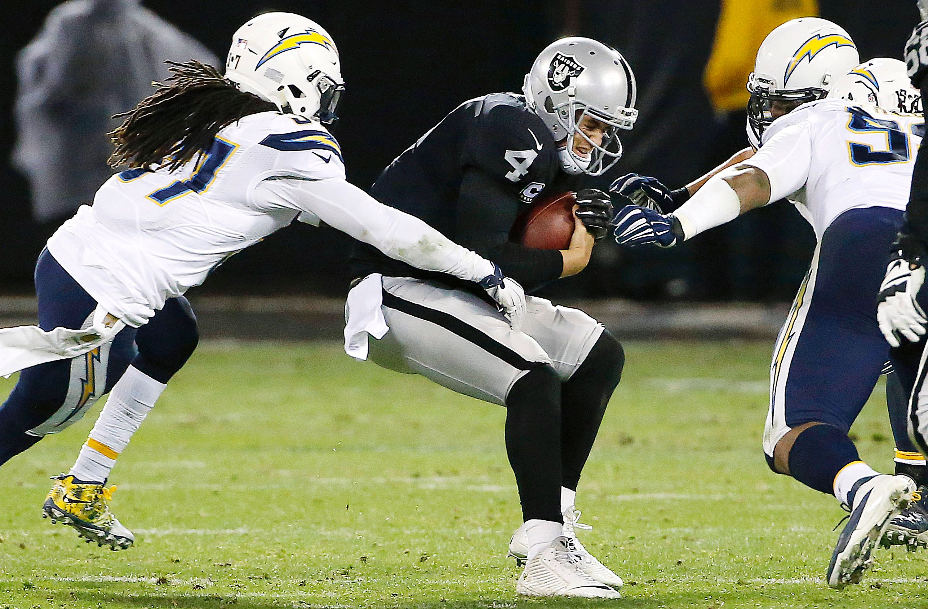 Derek Carr, Jahleel Addae, Darius Philon, Manti Te'o - Photos: Chargers ...