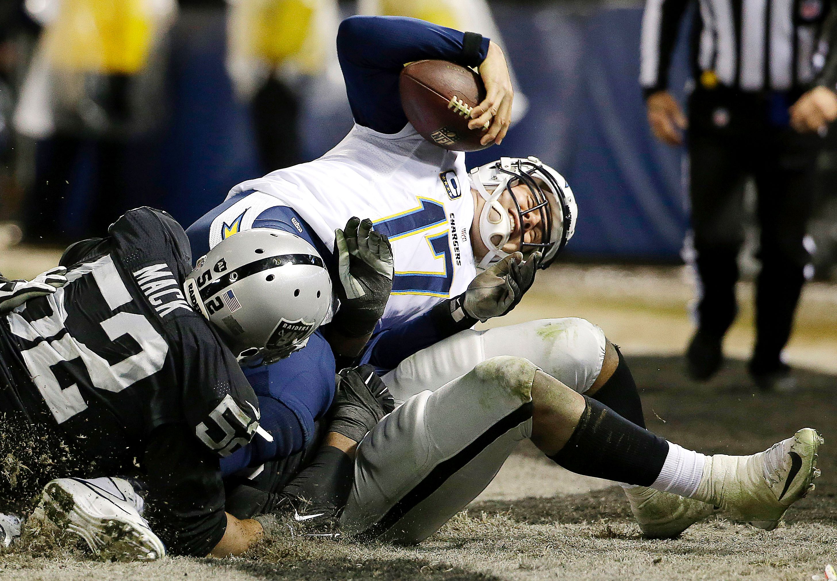 Philip Rivers, Khalil Mack, Denico Autry - Photos: Chargers vs. Raiders ...
