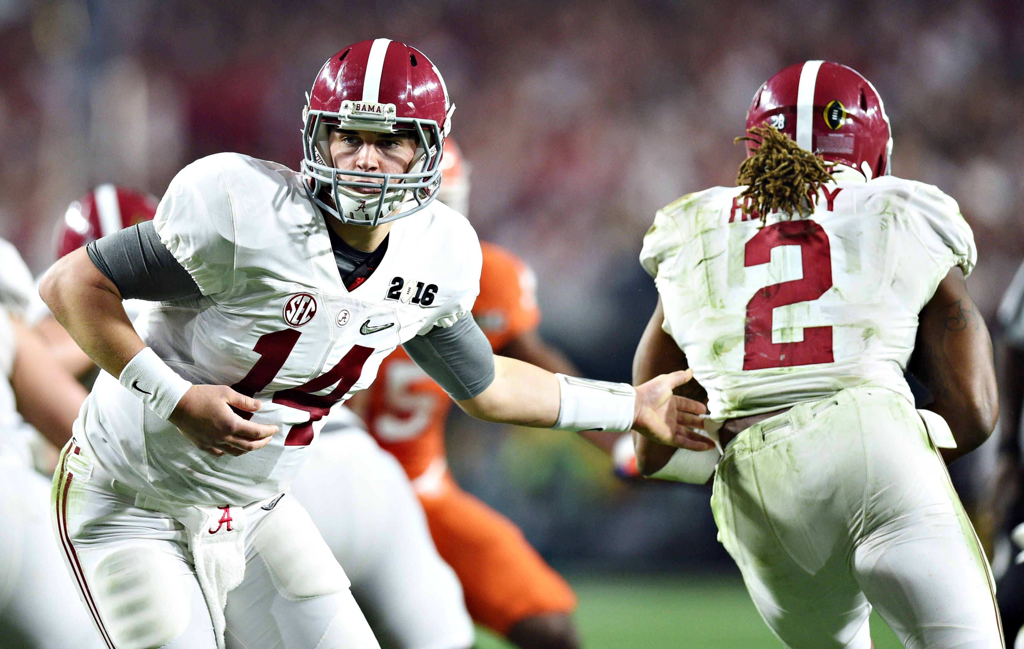Coker hands off to Henry - Photos: Alabama vs Clemson: 2016 National ...