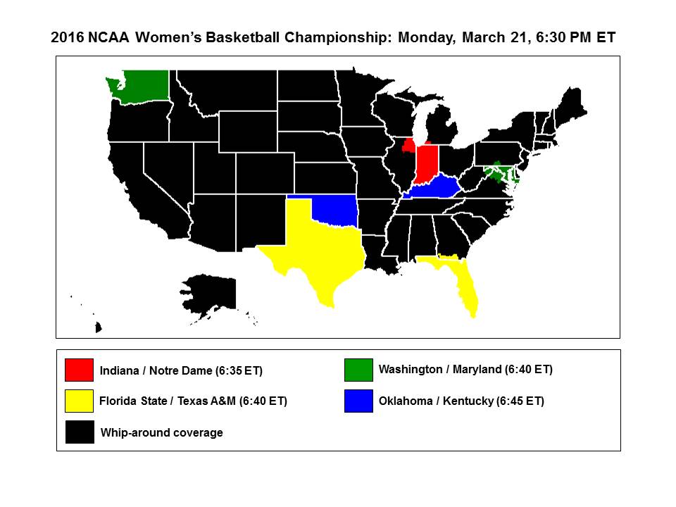 Women's NCAA tournament coverage maps - ESPN