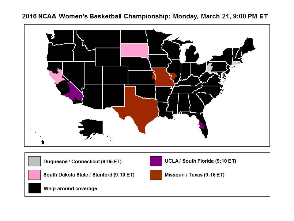 ESPN coverage maps for the NCAA tournament: Monday - ESPN