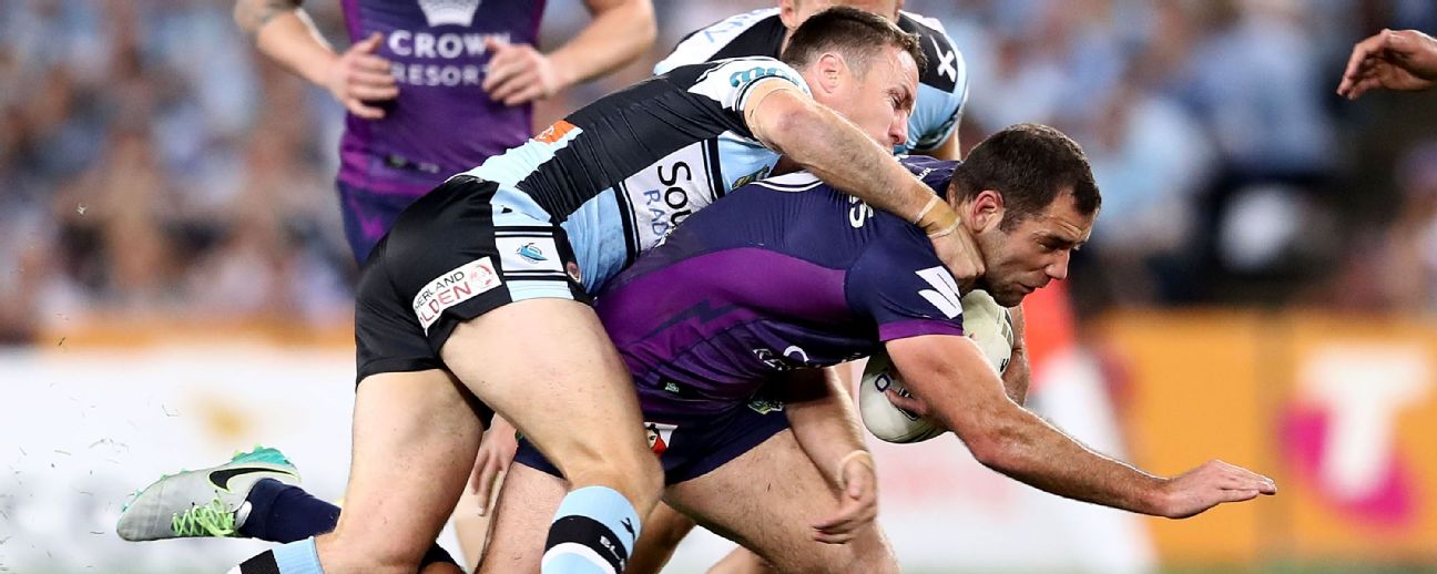 Cameron Smith trying to escape the Sharks - NRL Grand Final Melbourne ...