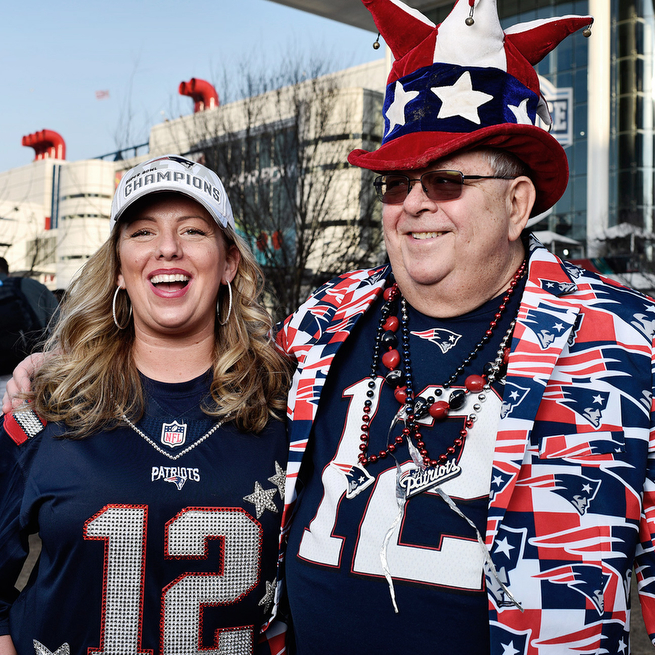 Photos of Tom Brady fans at Super Bowl LI in Houston
