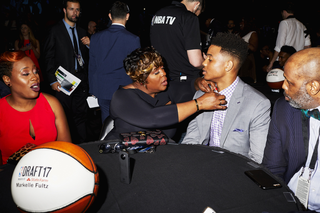 Lonzo Ball and Markelle Fultz at the 2017 NBA Draft