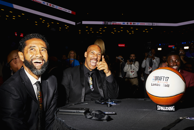 Lonzo Ball and Markelle Fultz at the 2017 NBA Draft