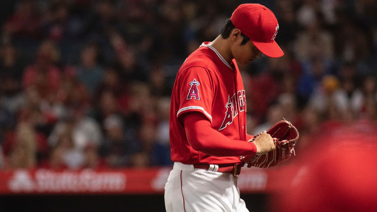 Angels' Shohei Ohtani exits game with blister on pitching hand - ABC7 ...