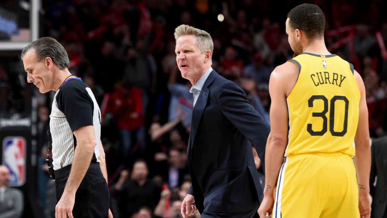 Steve Kerr ejected, 'shocked' Draymond Green called for flagrant - ABC7 San Francisco
