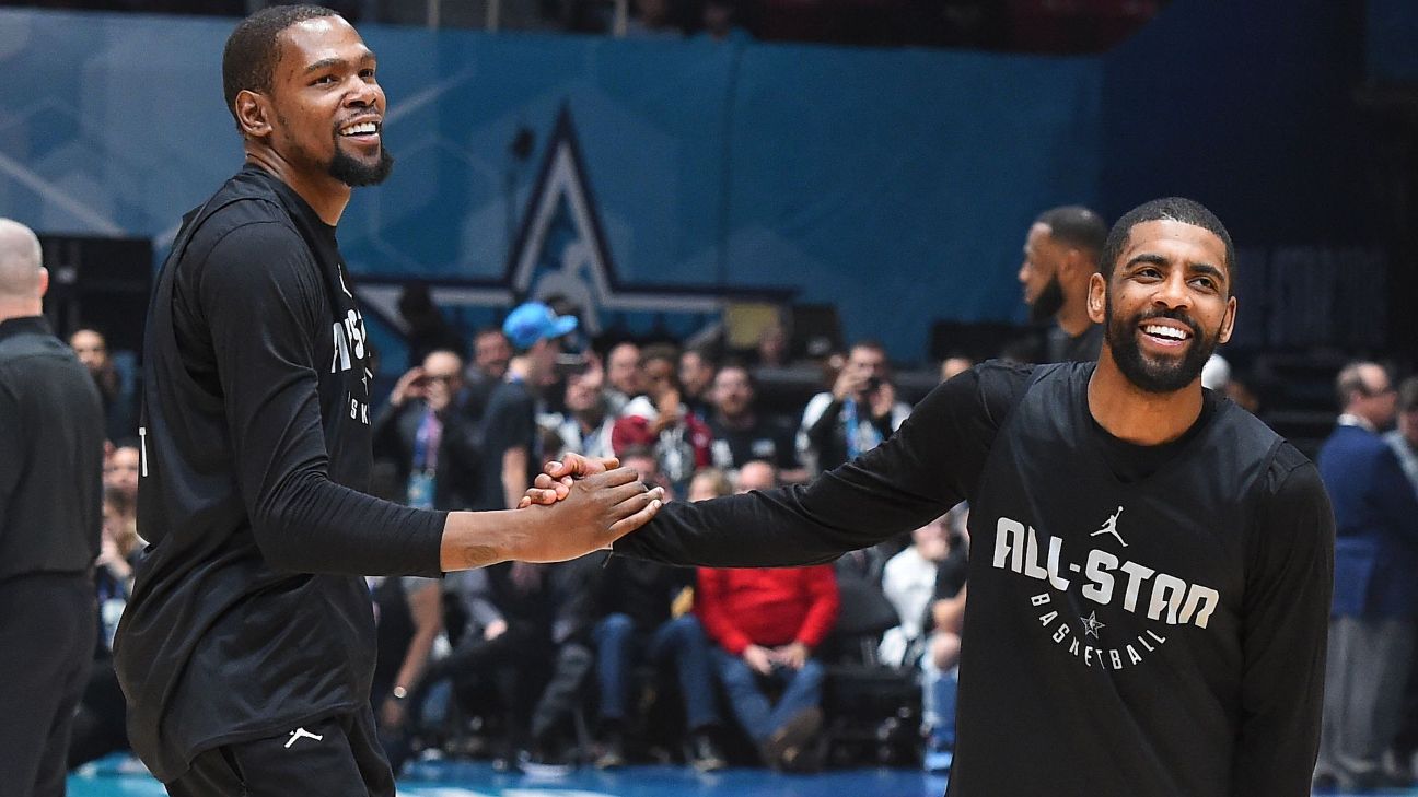 Kyrie elbowed in face; no plans for KD this year - ABC7 New York