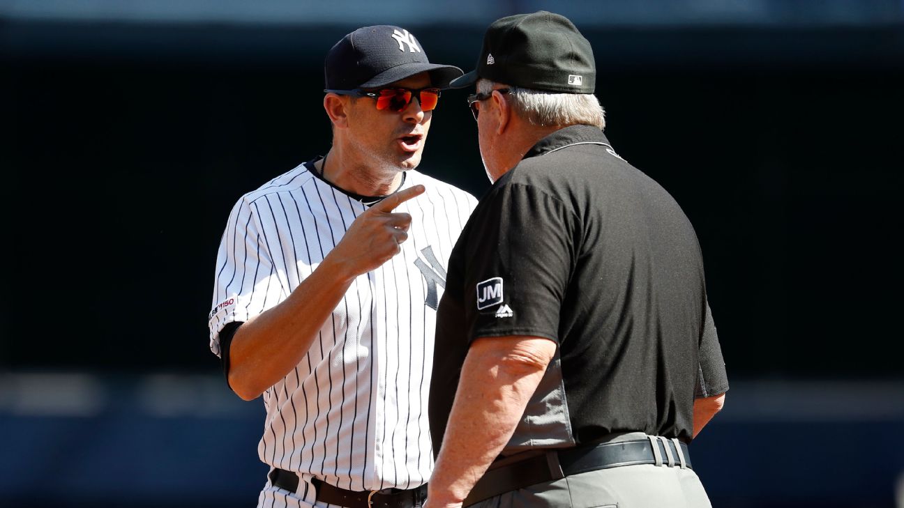 'Animated' Boone ejected for arguing strike zone - ABC7 New York