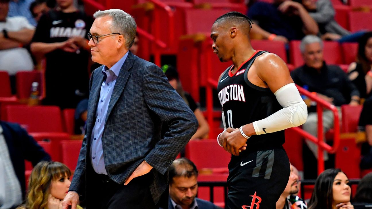 Rockets' Russell Westbrook aggravates finger injury vs. Heat - ABC13 ...