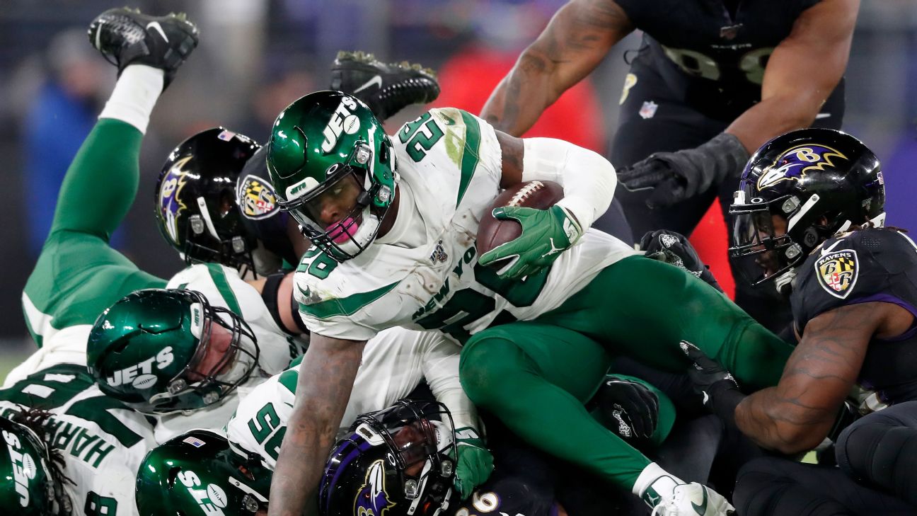 Jets' Le'Veon Bell returns from flu with season-high 87 yards - ABC7 ...