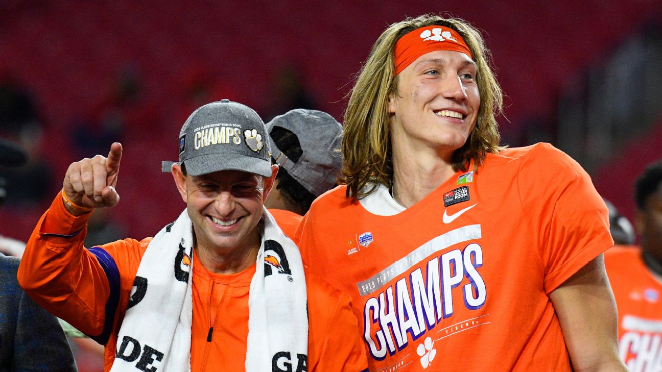 College football's top quarterback-coach combos: Trevor and Dabo ...