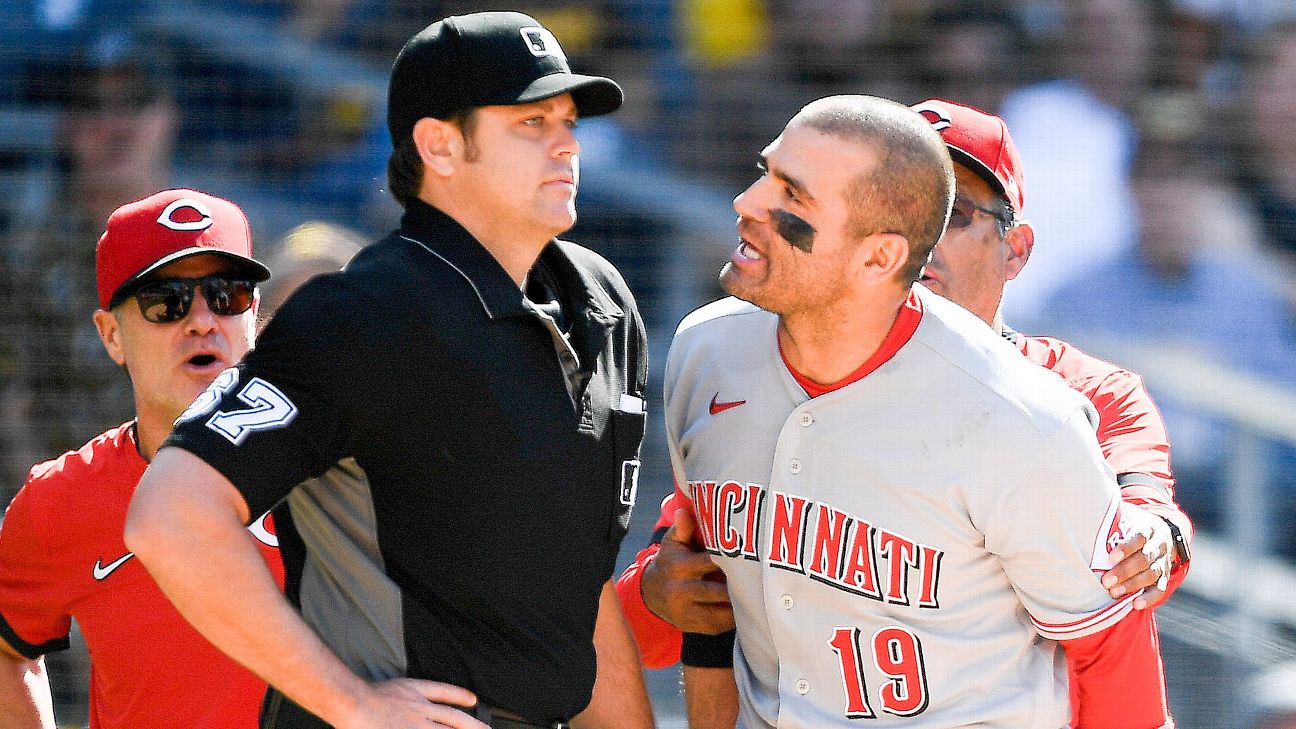 Cincinnati Reds' Joey Votto gets ejected during fan's first game, makes ...