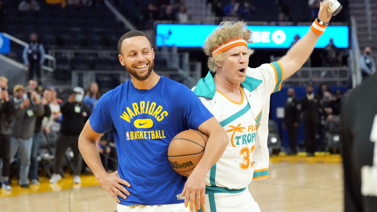 Will Ferrell takes to court with Golden State Warriors ahead of slump ...