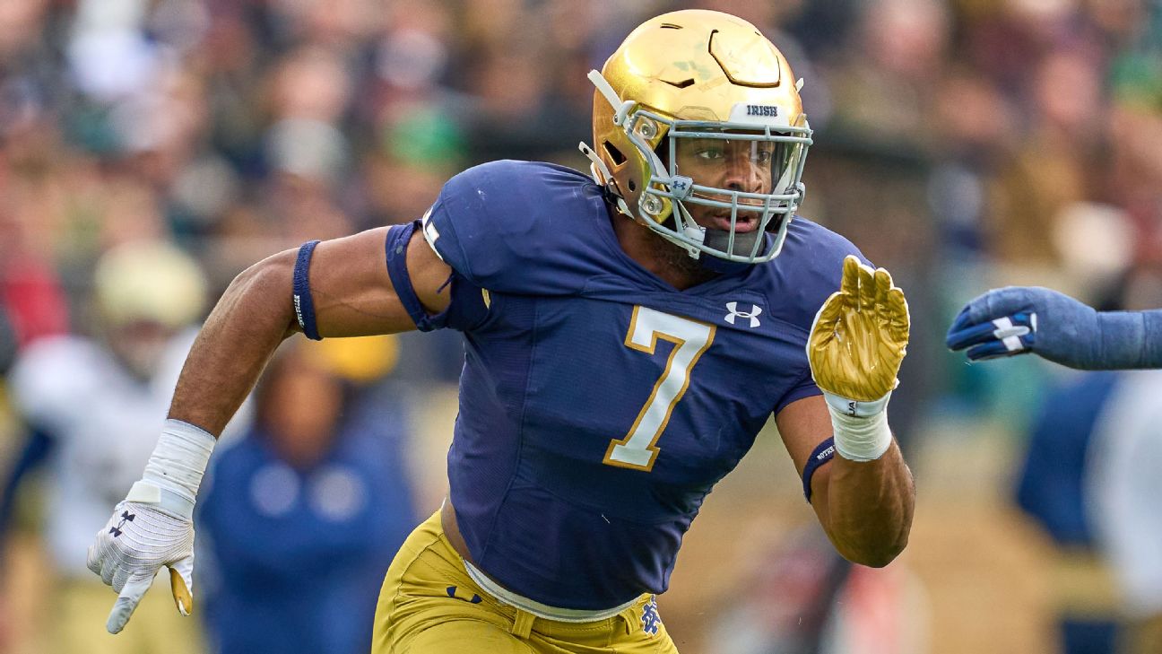 Notre Dame DE Isaiah Foskey to enter NFL draft, skip bowl - ABC7 Chicago