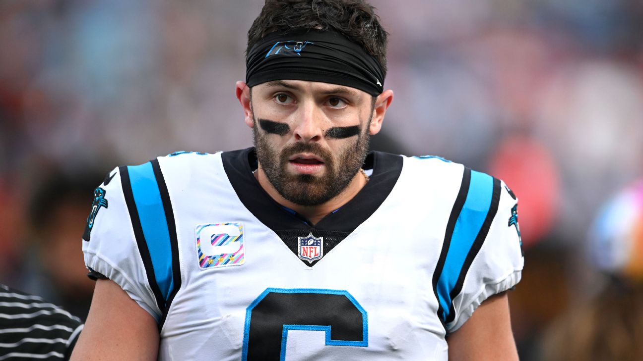 Panthers' Baker Mayfield 'rolling with the punches' as QB2 - ABC11 ...