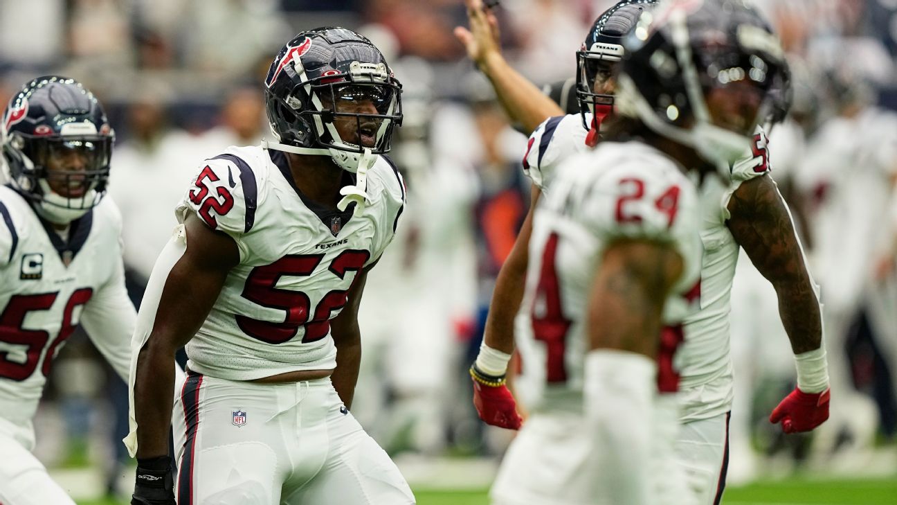 Texans DE Jonathan Greenard out 4-6 weeks after practice injury, source ...