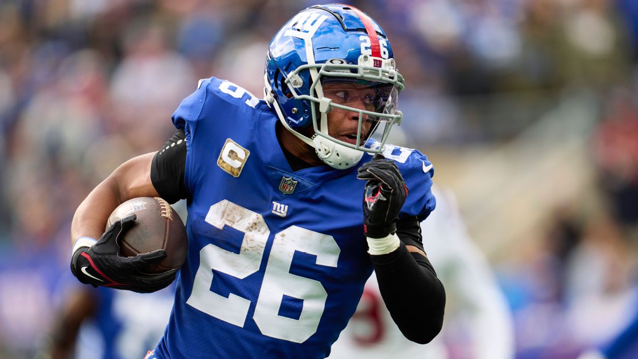 Giants' Saquon Barkley feeling good ahead of Commanders game - ABC7 New ...