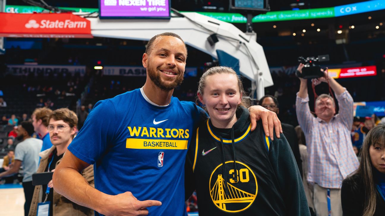 Stephen Curry visits Taylor Robertson after 3-pointer record - ABC30 Fresno