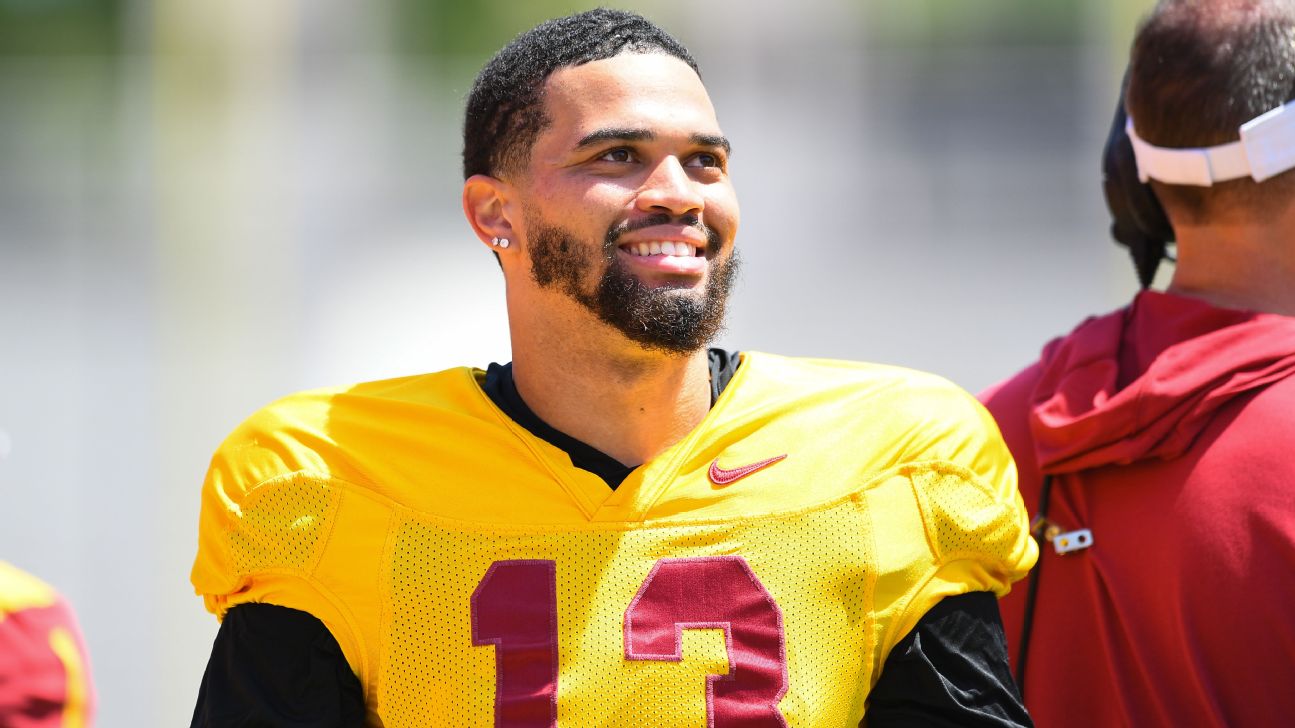 Caleb Williams, fueled by loss to Utah, predicts USC makes CFP - ABC7 ...