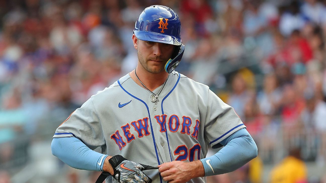 Mets' Alonso hit by 96 mph fastball near left wrist; X-rays negative ...